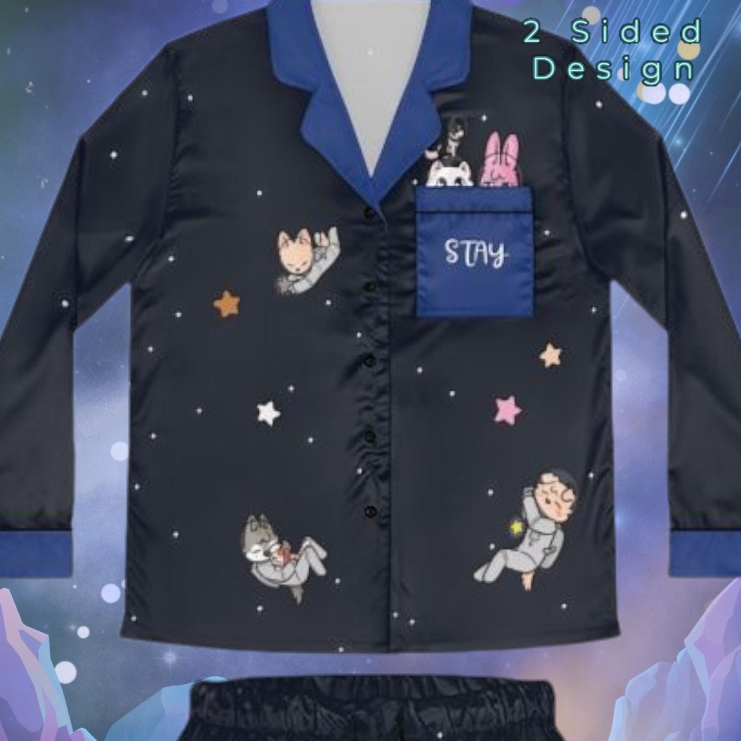 Skzoo & Pet-Racha Astronaut Satin Pajamas, Stray Kids Fan Merch, Women ...